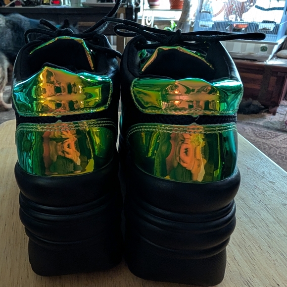 YRU | Shoes | Yru Matrix Green Platform Shoes | Poshmark